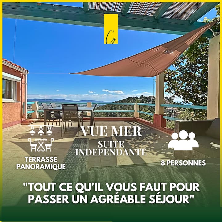 Vue Exceptionnelle – Clim – Terrasse – Hyères – 8p - Carqueiranne