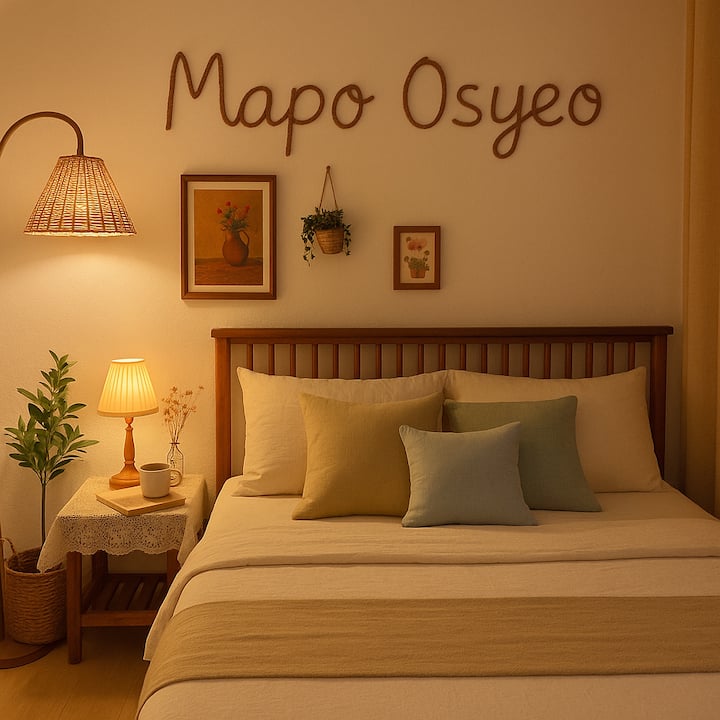 [연말할인]마포구청역 4인숙소#투룸#퀸배드2개#홍대#월드컵경기장숙소#역세권 - South Korea