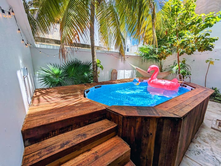 3min To Beach 2br Apt W/private Pool & Near Ferry - Cancún
