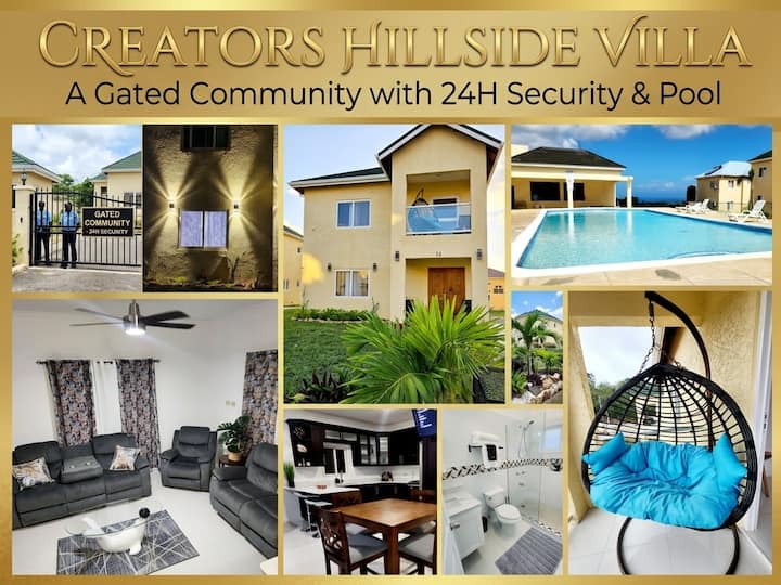 Creators Hillside Villa
Gated*24 Hr Security*pool - Jamaika