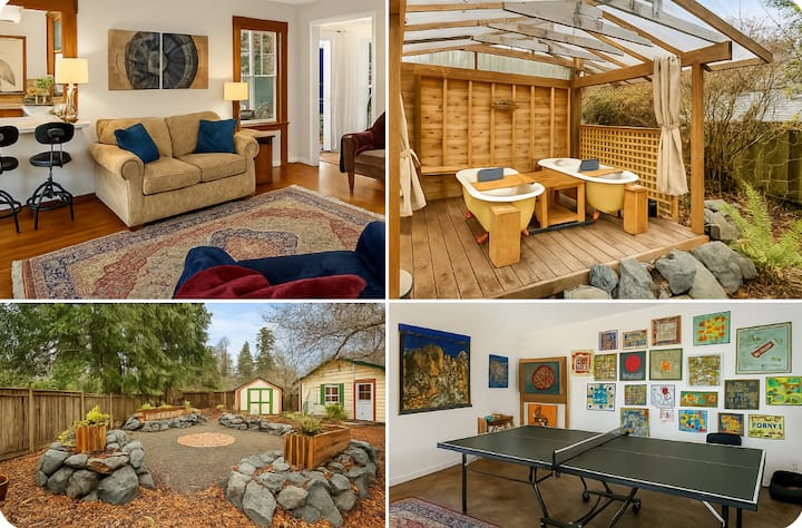 Cozy Cottage Retreat W/ Open Air Bath House - Olympia, WA