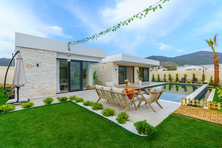 Seashell House - Private, Luxury, Pool, Sauna - Hisarönü
