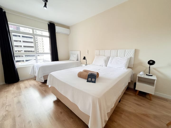 Ap Smart Hub | 2 Camas Box | Ar Condicionado - Campinas