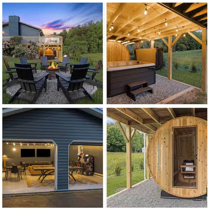 Hot Tub & Sauna Chalet W/ Game Room – 6br - Asheville, NC