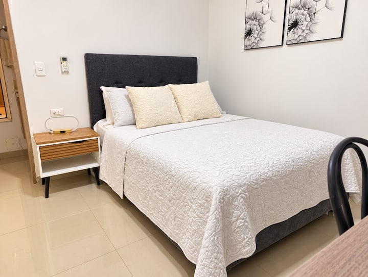 102 · Studio Apartment 2 Rooms · Double Bed A/c. - 卡利