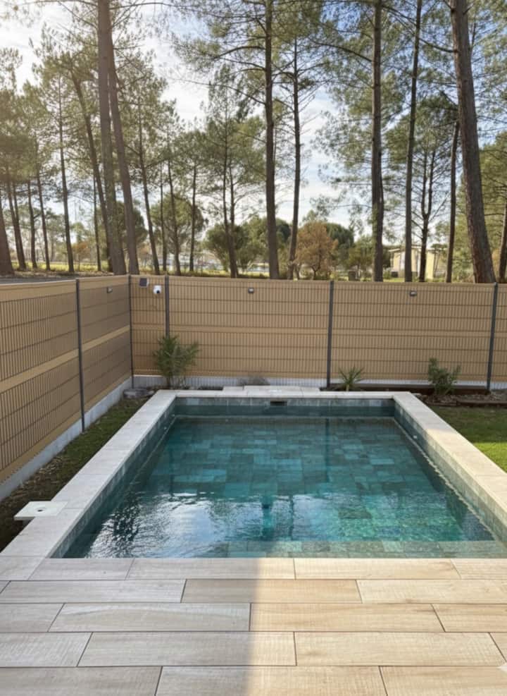 Villa Neuve 3 * 3ch 4 Lits Piscine Piste Cyclable - Étang d'Aureilhan