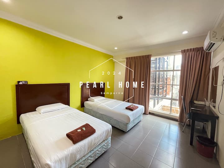 Pearl Hotel 双床(城景)落地窗 独卫25㎡仙本那镇上 肥妈码头 华人房东 - 仙本那