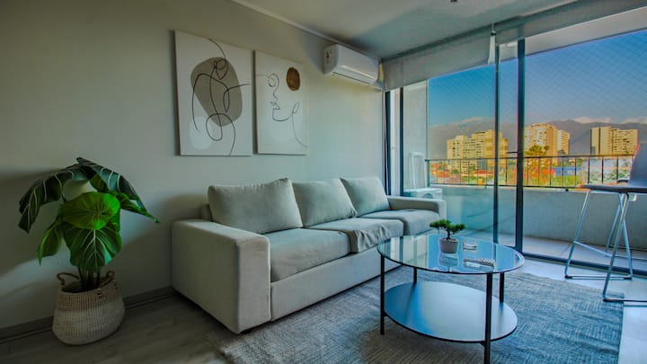 Andes View, W/ Parking+ A/c, 63 M² - El Bosque, Chile