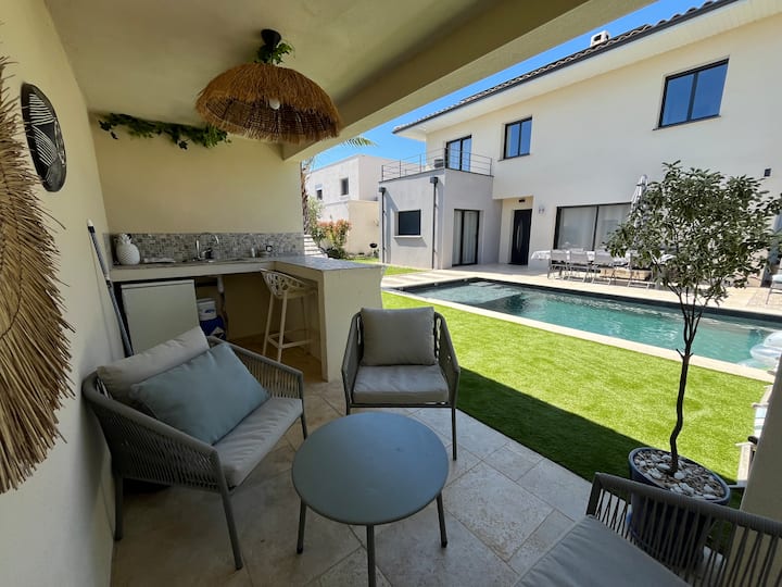Villa Calme Avec Piscine Privée Chauffée - Montpellier