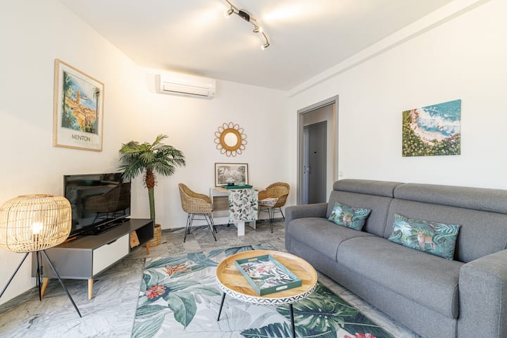 Charmant 2p • Terrasse • Parking • Ac - Plage du Borrigo (Menton)