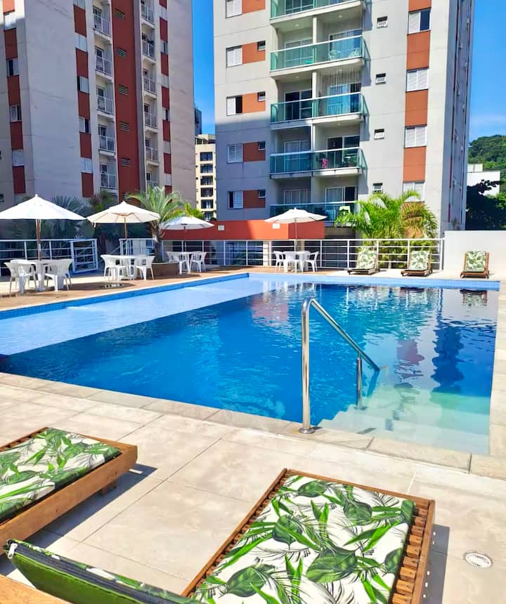 600mt Praia Da Enseada/piscina/3ar/play Kid - Guarujá