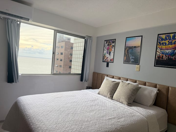 Flat1 Praia Ponta Areia Vista Mar, Quadra Praia - São Luís