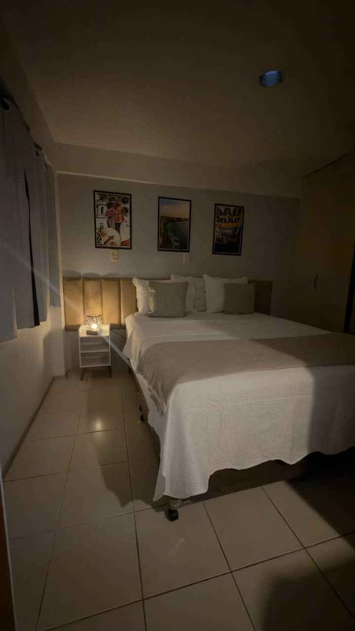 Flat1 Praia Ponta Areia Vista Mar, Quadra Praia - São Luís