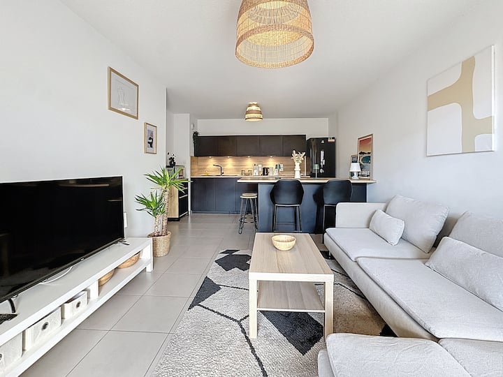 Superbe Appart 2ch, Clim, Terrasse, Pkg, Wifi, Tv - Montpellier