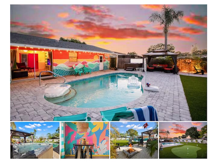 Happy Hacienda | Pool | Hot Tub | Minigolf | Games - アンナマリア島, FL