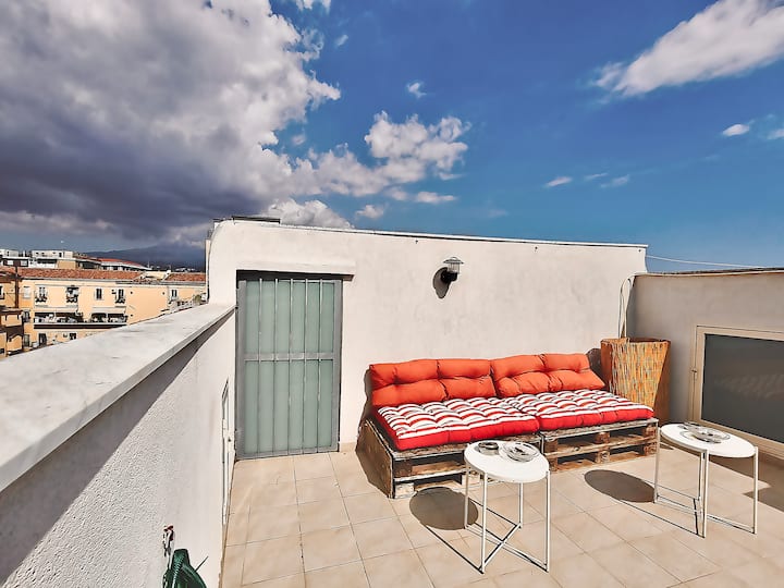 Penthouse In The Center With Terrace And Sea View - Catane