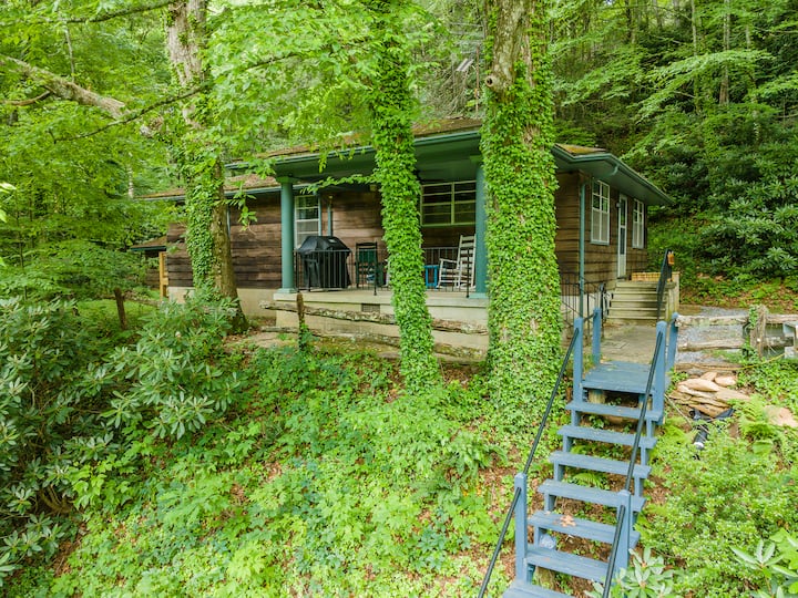 Treehouse In The Woods Hot Tub! Fire Pit! Sleeps 6 - Chimney Rock, NC