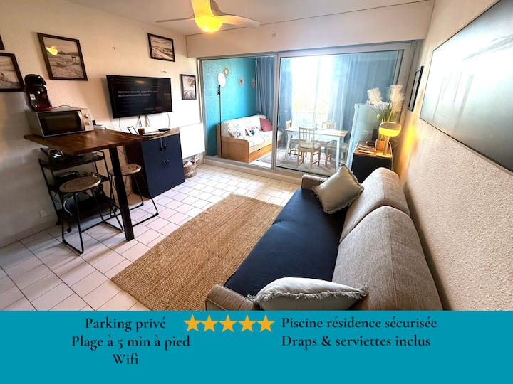 Studio 4 Pers, Parking, Piscine, Mer Grande Motte - La Grande-Motte