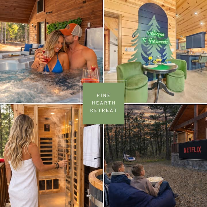 Sauna, Cold Plunge, Outdoor Movie Theater, Igloo - Hochatown, OK