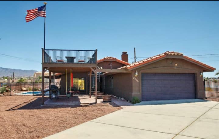 Pet-friendly | Sunset View Deck | Pool & Spa - Lake Havasu City, AZ