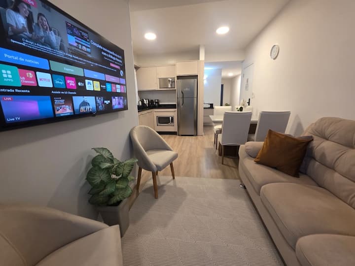 Ap 2q C/ar, Tv, Varanda C/churrasq - 15min Floripa - Palhoça