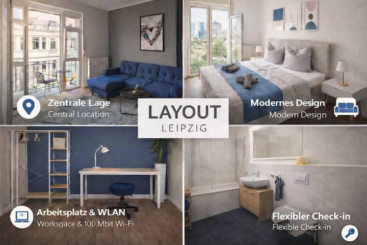 Layout Leipzig – Modernes Apartment In Zentrum-ost - Leipzig