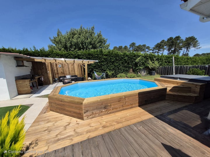 Maison Spa 
/Jacuzzi Et Piscine 5 Min Des Plages - Saubion