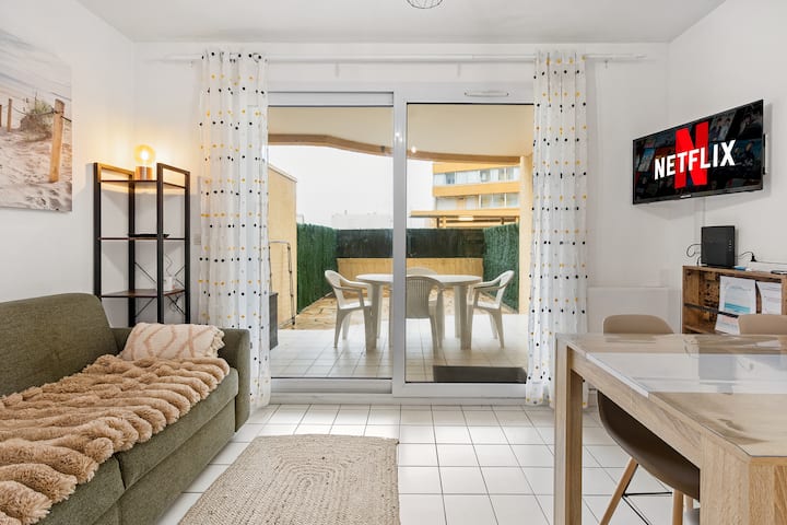 Le Sirocco – Terrasse & Parking Privé – Plage - Valras-Plage