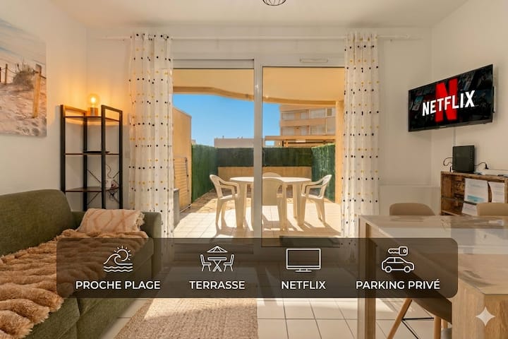 Le Sirocco - Rdc / Parking Privé / Plage / Netflix - Valras-Plage
