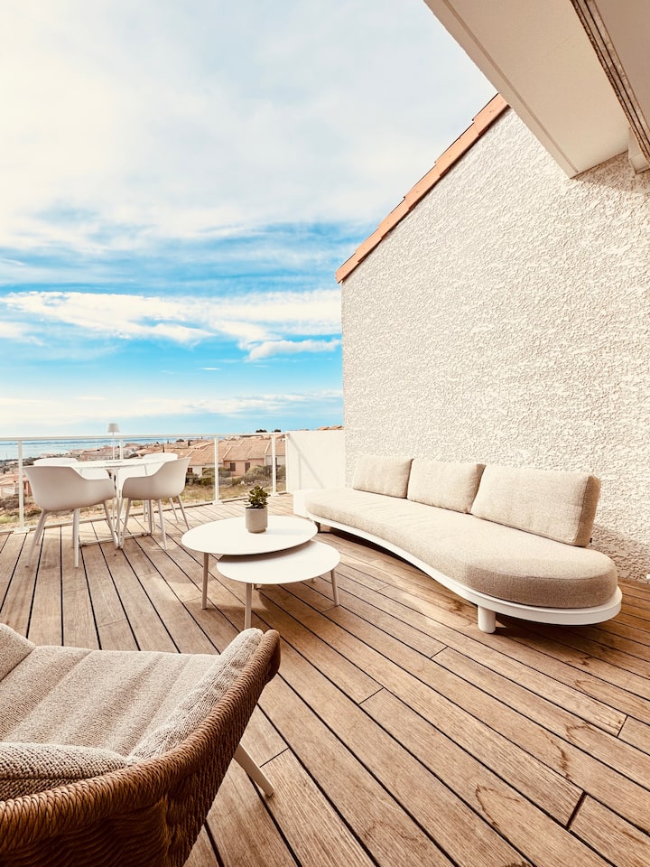 Villa Doréa - Clim, Vue Mer, Piscines Partagées - Leucate