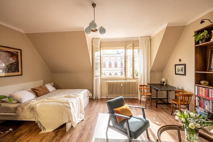 Olga's Elegant Atelier: New Refit & Historic View - Praga