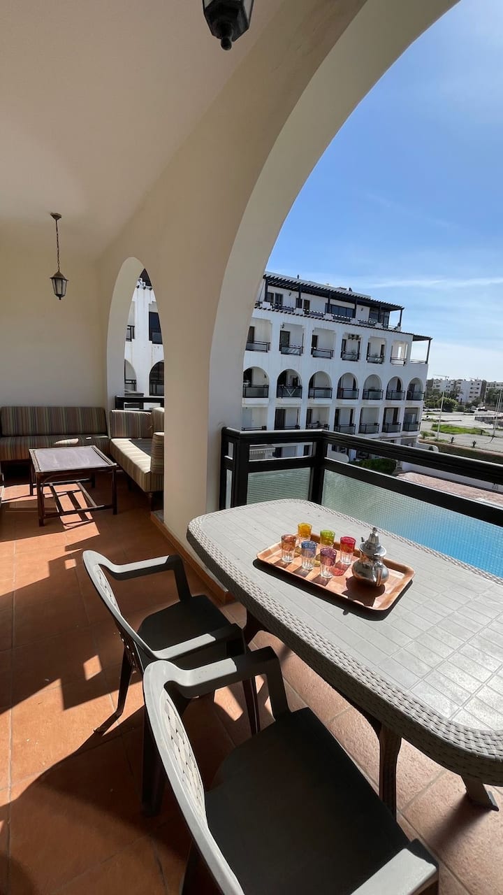 Escale De Rêve à Agadir : Balcon Vue Piscine Plage - Agadir