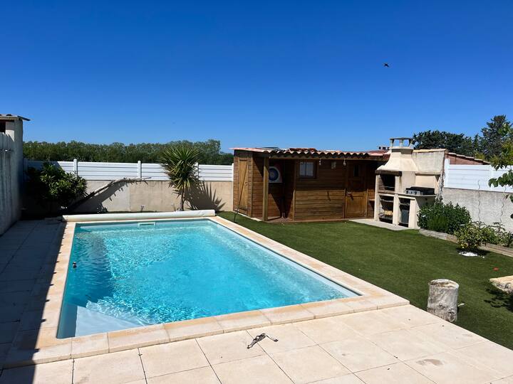 Villa Climatisée 110m2 Avec Piscine - Lattes