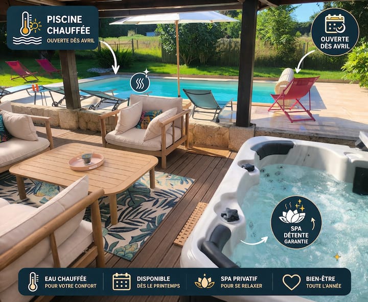 Maison De Maître | Jacuzzi 38° | Piscine Chauffée - Zoo de Cerza