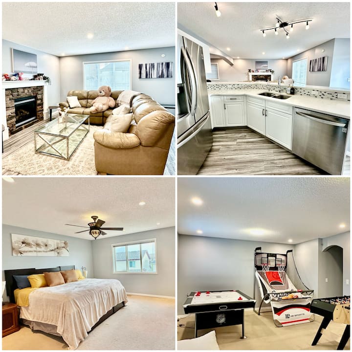 Spacious 4bed3bath &Game Room/near Airport+outlet - Calgary