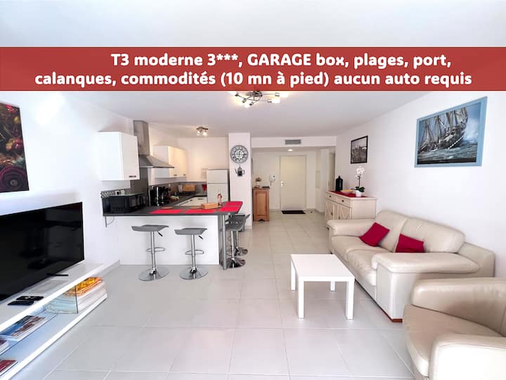 Figuerolle 3* T3-parking Plage Port Calanque 400m - Calanque du Mugel