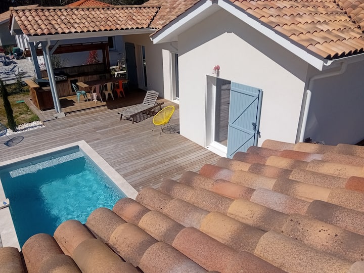 Maison De Vacances Avec Piscine Entre Lac Et Océan - Vielle-Saint-Girons