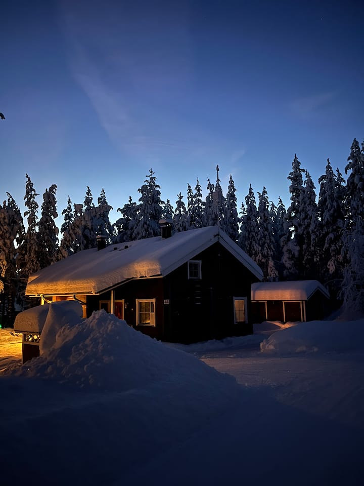 Tunnelmallinen Mökki Levillä, Takka Ja Sauna - Lapland