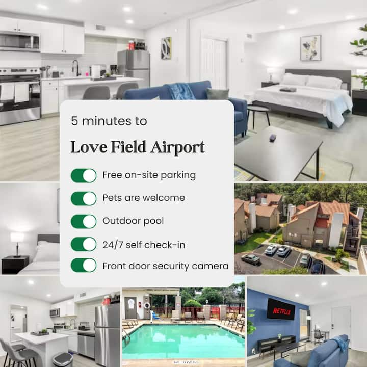 5 Min To Love Field | Gated+guard | 1br | Parking - Dallas, TX