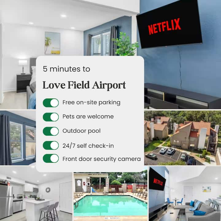6 Min To Love Field | Gated | 2br | Free Parking - Dallas, TX