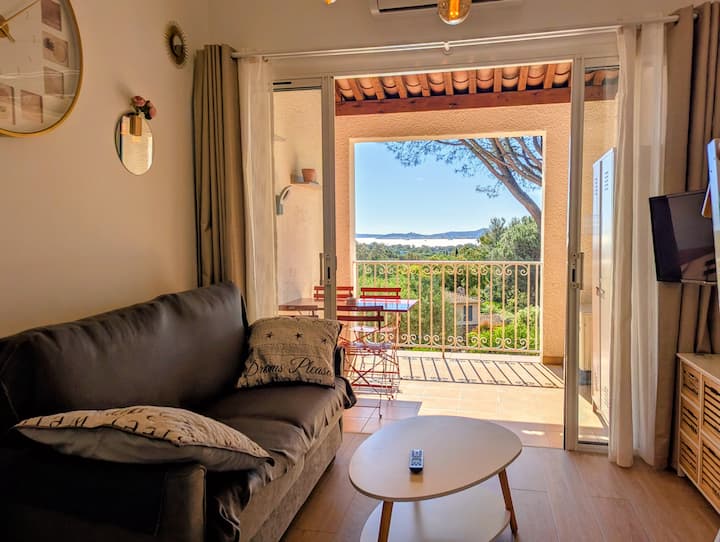 Superbe Vue Mer 2pièces+mezzanine,clim 5 Personnes - Grimaud