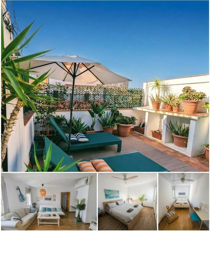 Camp Nou. Terraza! 15 Min En Metro A  Rambla. Wifi - L'Hospitalet de Llobregat