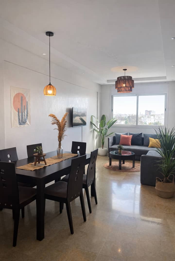 éLégant Appt Boho Chic, Vue Pano Centre-ville - Casablanca