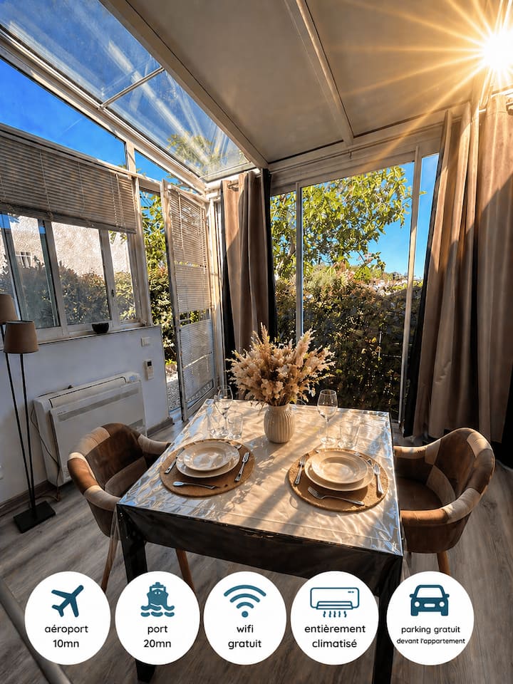 T2 Cosy Climatisé Avec Véranda Et Jardin à Borgo - Biguglia