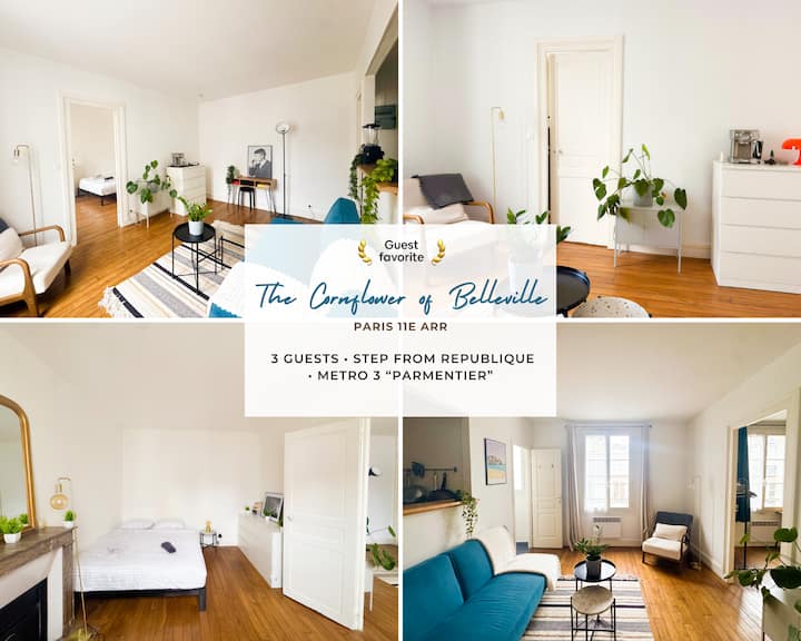 Le Bleuet De Belleville • 3 Pers • Paris 11e • M3 - Ménilmontant