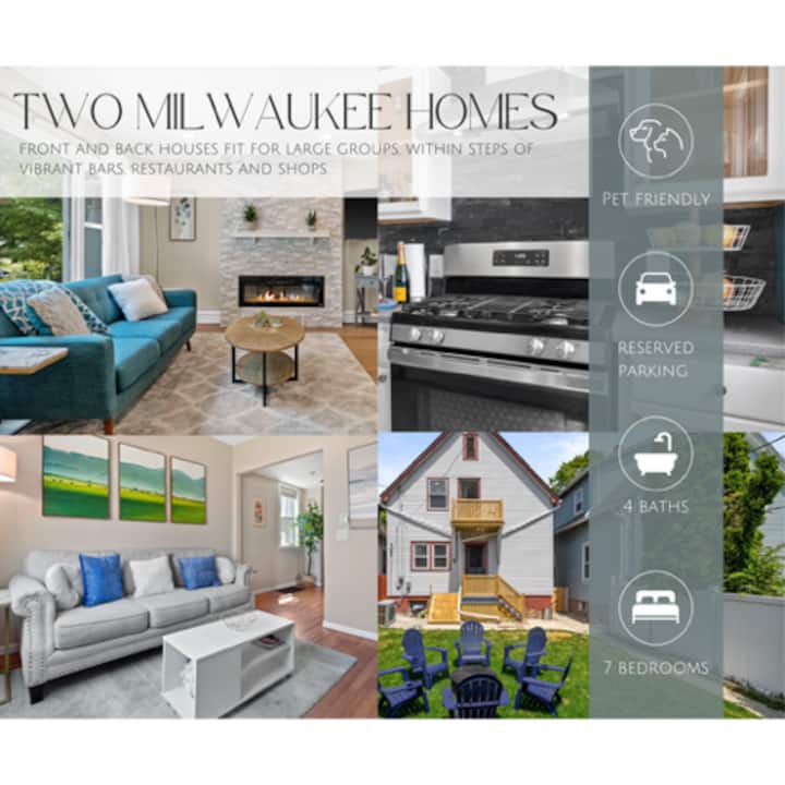 2 Mke Homes On One Lot, 3 King Beds, Sleeps 14 - Milwaukee, WI