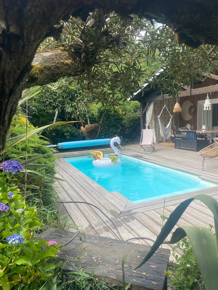 Maison Piscine Chauffée Jacuzzi Vue Forêt 9 Pers - Audenge