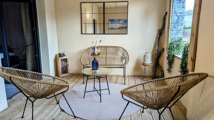 T2, Cosy Et Spacieux Avec Terrasse, En Bord De Mer - Pianottoli-Caldarello