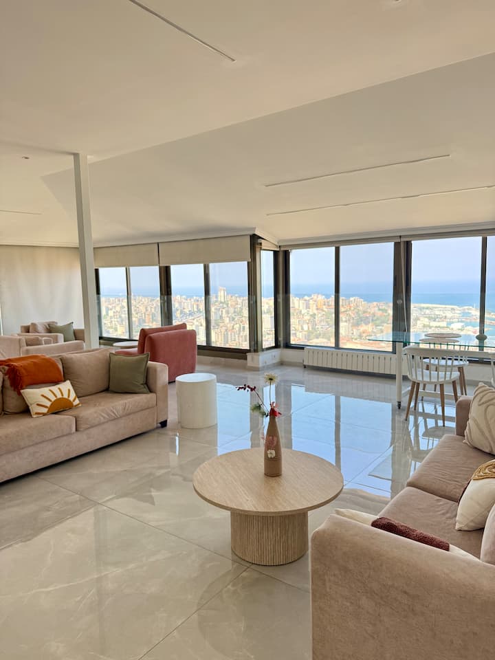 2br Penthouse With Seaview + 24/7 Electricity - Lebanon