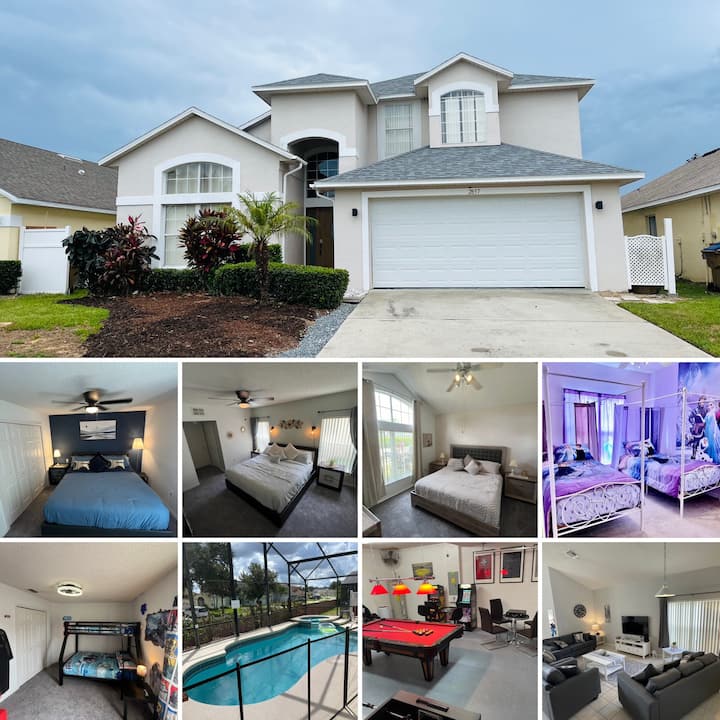 Disneyvilla Pool,spa, Gameroom, 6bed,4ba Sleep 13 - Four Corners, FL